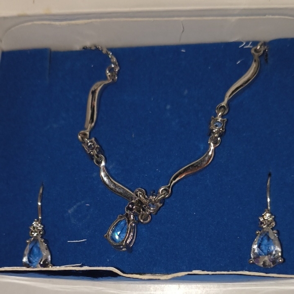 Avon | Jewelry | Elegant Silver And Blue Jewelry Set | Poshmark
